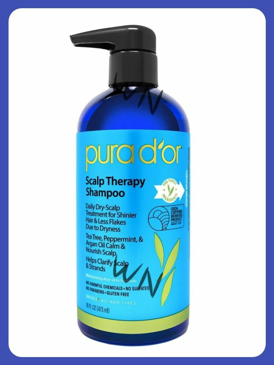 Шампунь для ухода за кожей головы, Pura D'or, Scalp Therapy Shampoo, 473 мл