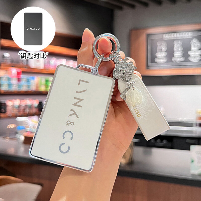 Lynk & Co 2024 08 NFC Ключевой чехол для карт с белым счастливым ремешком - премиум-подгонка