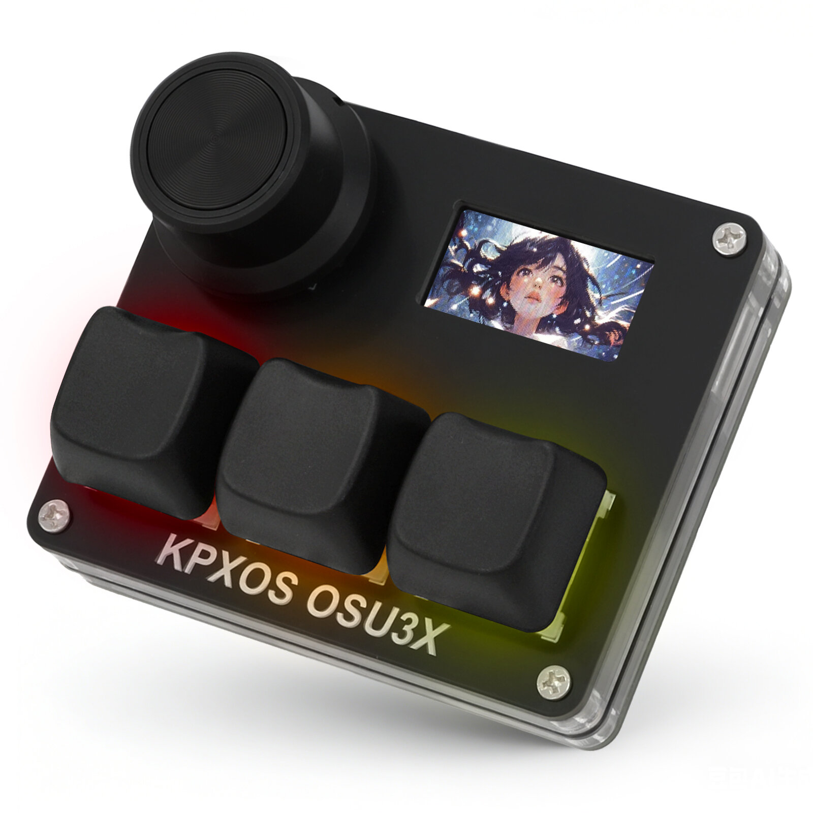 Sayodevice Игровая клавиатура обновленная версия SayoDevice O3C с большим количеством функций, KPXOS OSU3X, Русская раскладка, черный многофункциональная черная