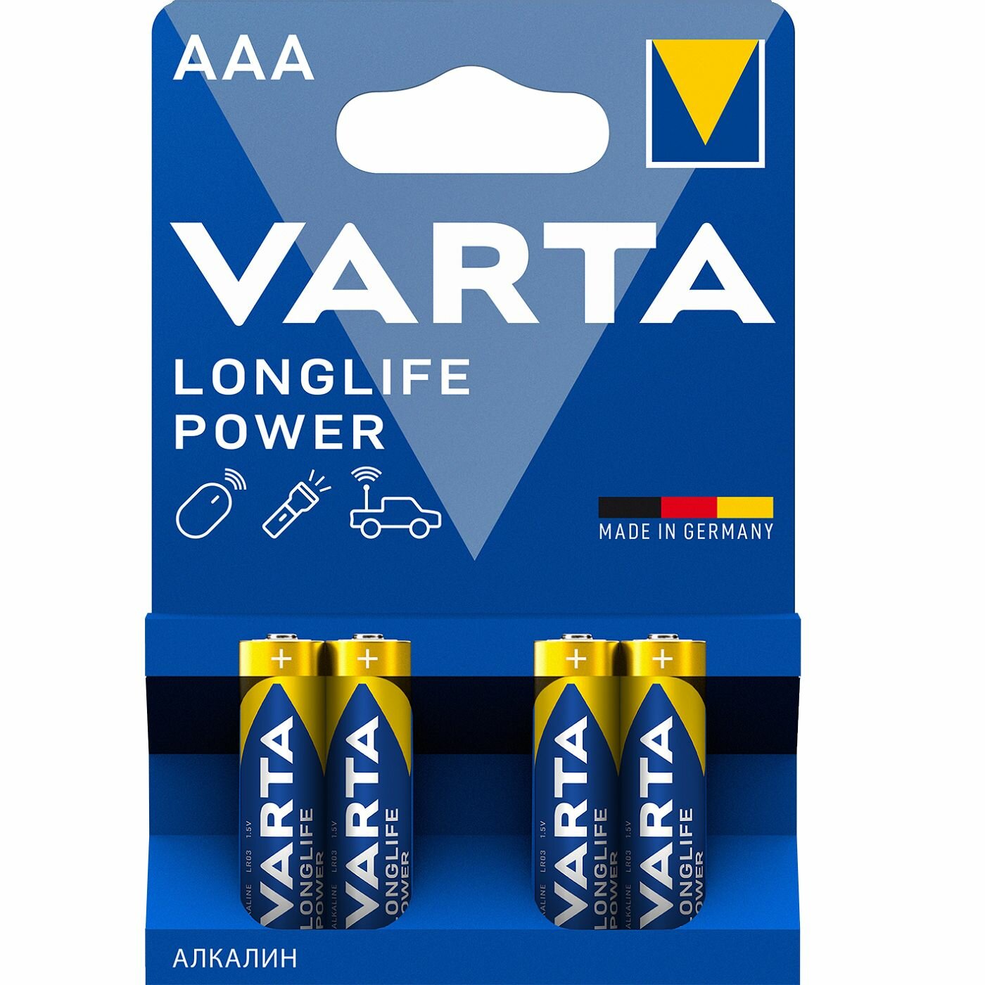 Батарейка Varta LONGLIFE POWER (HIGH ENERGY) LR03 AAA BL4 Alkaline 1.5V