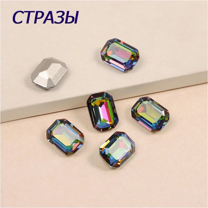 Хрустальные стразы CTPA3bI 4610 восьмиугольные Loose Rhinestones, 10x14mm-12pcs, Vitrail Medium