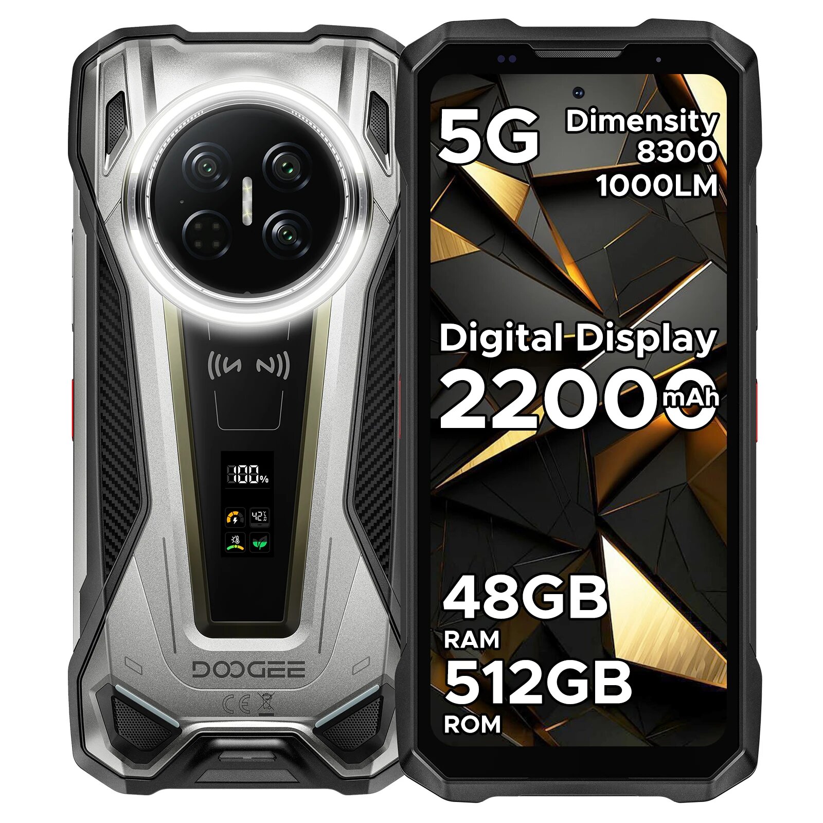 DOOGEE V Max 2, 6,78” FHD, 22000 мАч, 48 (16+32) ГБ + 512 ГБ, Android 16