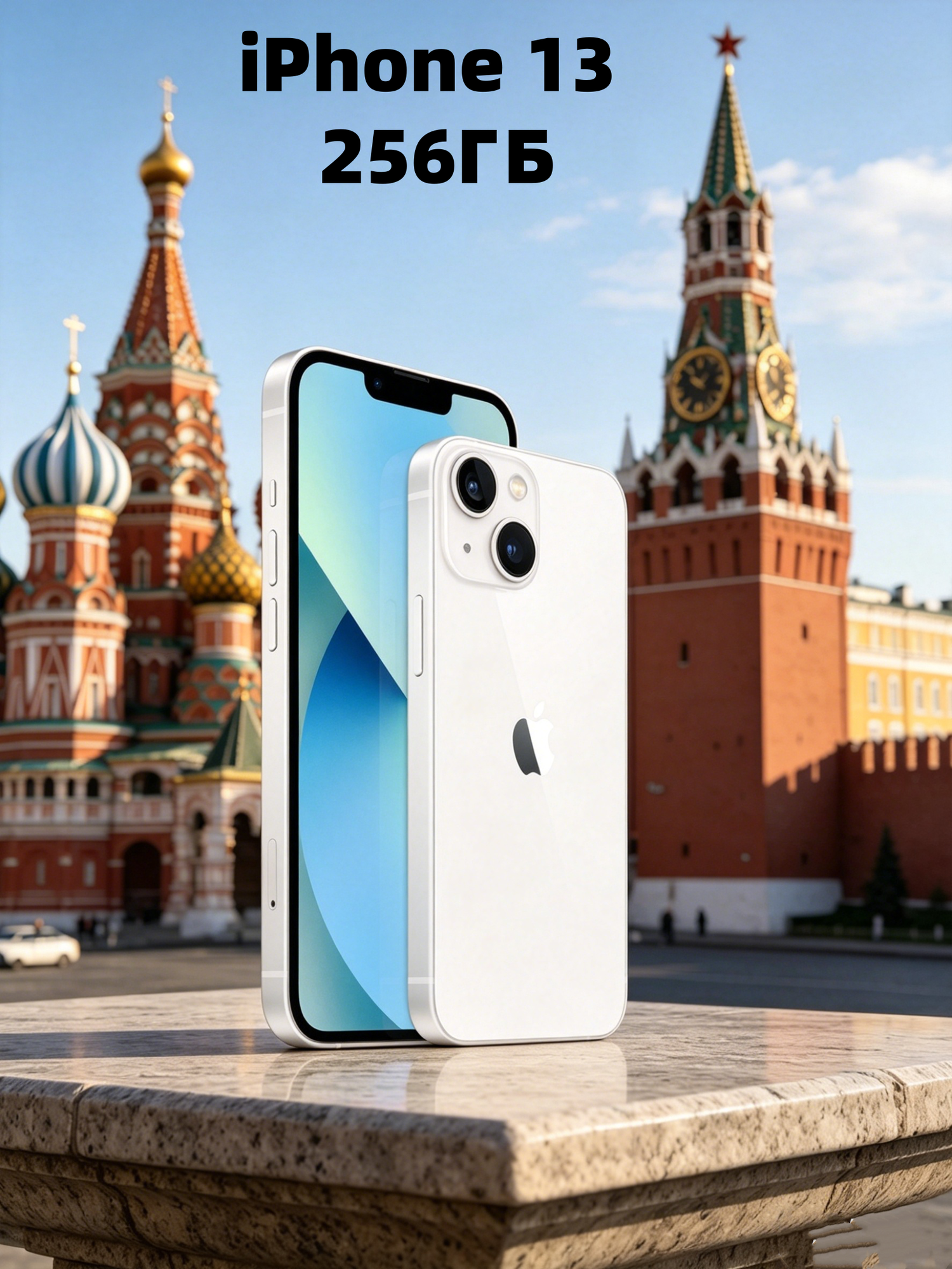 Смартфон Apple iPhone 13 256 ГБ белый, двойная камера, экран 6.1 дюйма