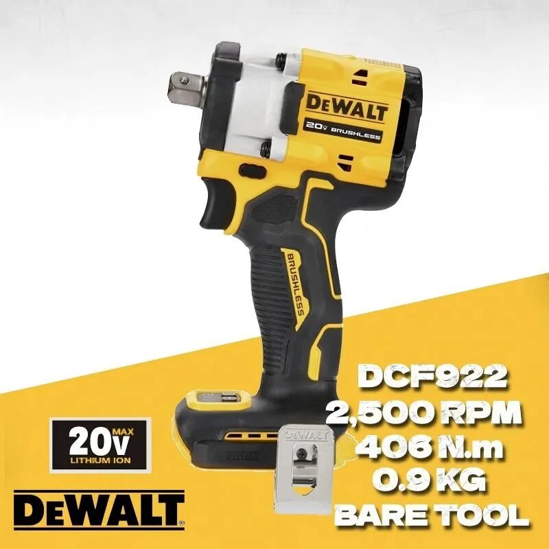 DEWALT DCF922 20V ударный гаечный ключ без щетки перезаряжаемый для технического обслуживания автомобилей электрический гаечный ключ DCF922B