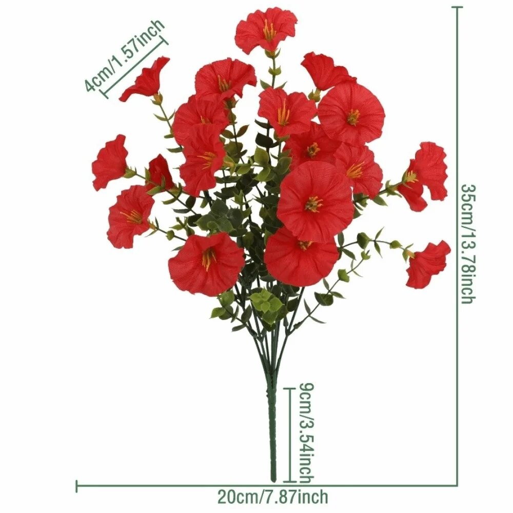 Искусственные цветы фиалки и бархатцы Красный, Red
