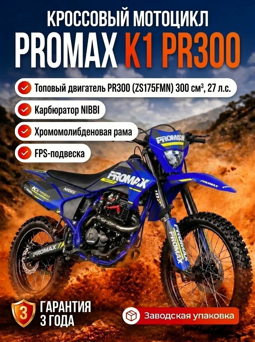 Кроссовый мотоцикл PROMAX K1 PR300 с балансировочным валом