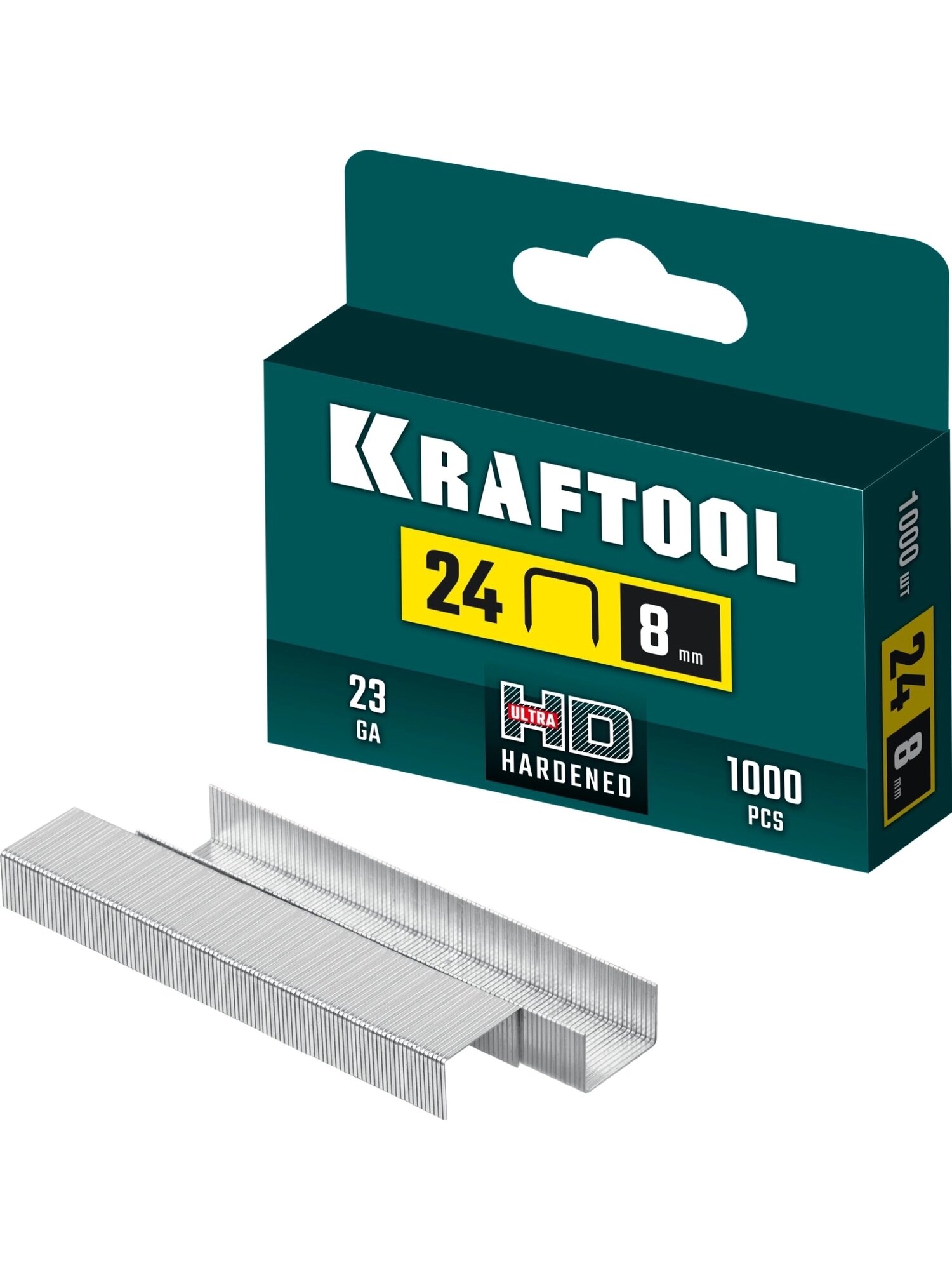 Скобы для плайера KRAFTOOL 8 мм, тип 24, 1000 шт