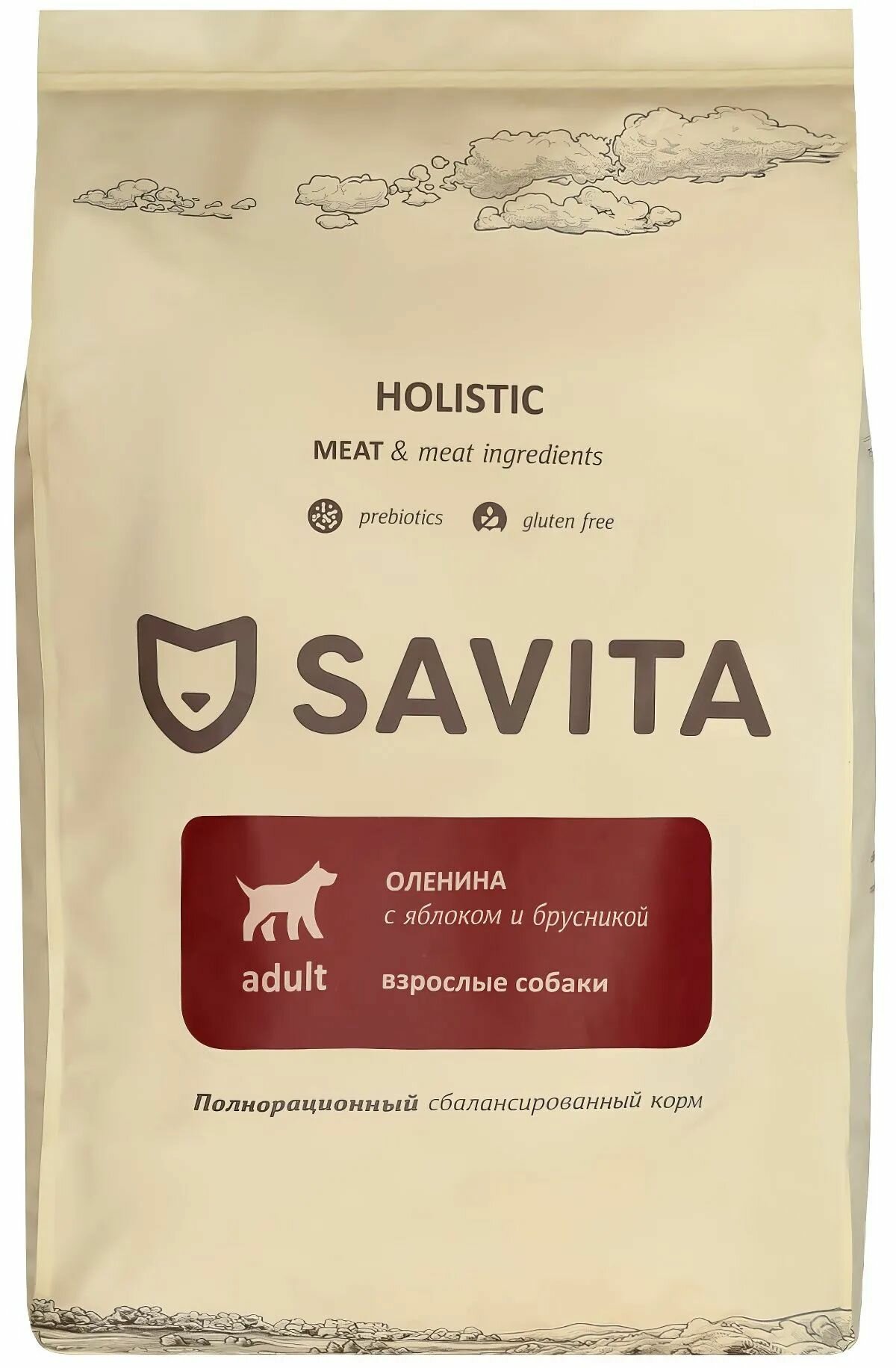 SAVITA Беззерновой сухой корм для собак с олениной, GRAIN FREE ADULT, Venison & Potato, 18 кг