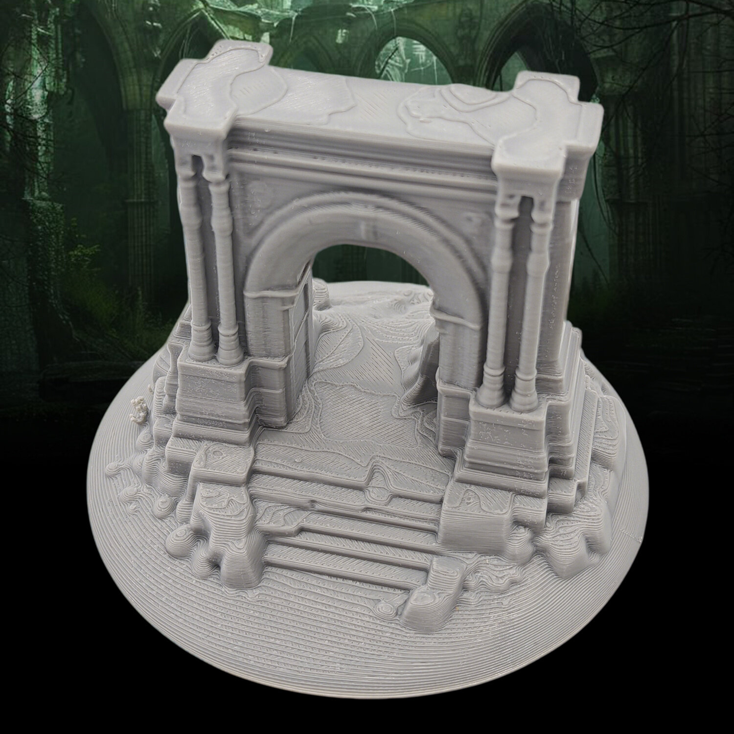 Миниатюрная готическая арка для TTRPG, модель сцены настольной игры, древние руины, декорация для ролевых игр, подходит для коллекционирования или украшения сцены RPG, фантазийный подарок, модель BJ-01-065