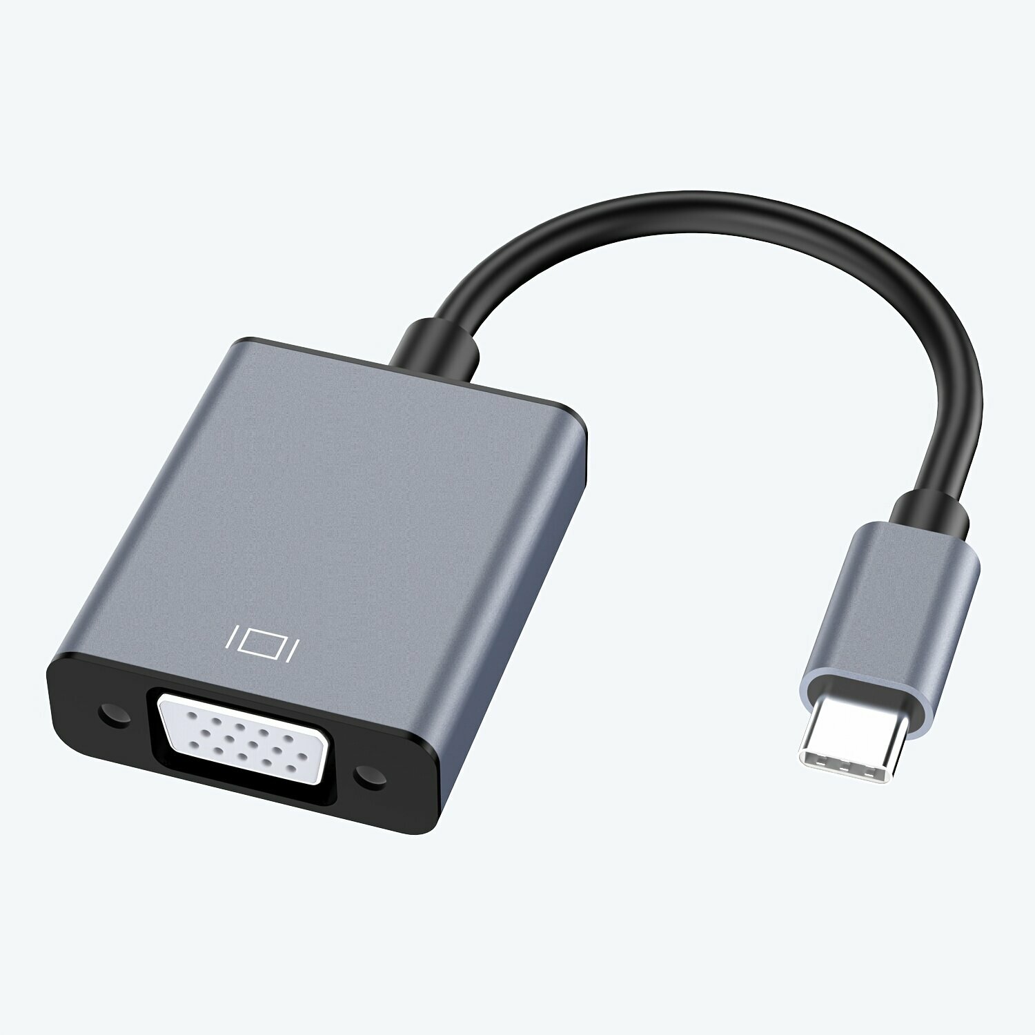 Переходник USB Type-C на VGA с поддержкой 1080p, серый, совместим с Thunderbolt 3/4 и USB-C (для Surface Pro, MacBook Air, iPad, Chromebook)