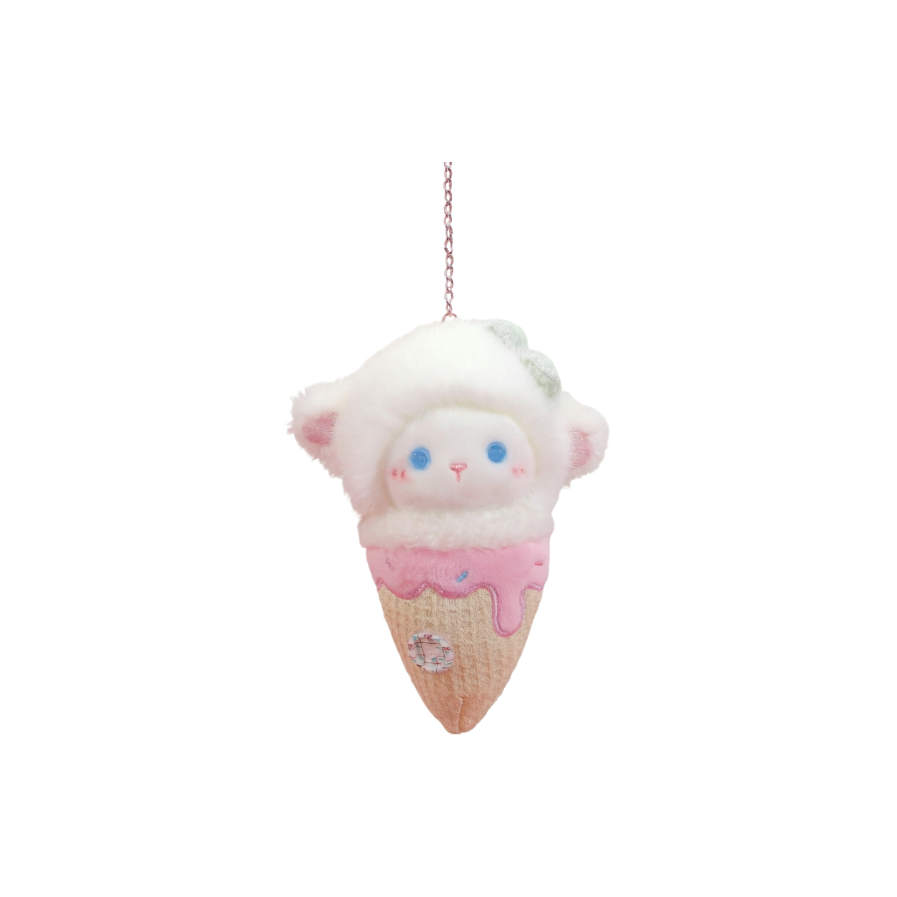 MENGSHUQI Милый стиль Ice Cream Cone Мусс Овца Мягкие брелоки-игрушки 15 см Длина корпуса