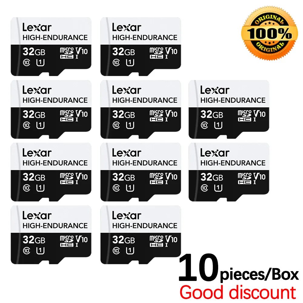 Lexar HIGH-ENDURANCE microSD карта памяти 32/64/128 ГБ 32GB-10PCS