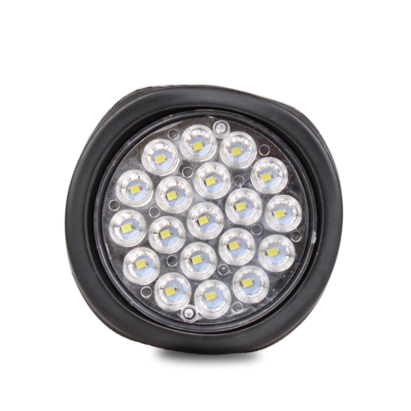 12V Белый светодиодный круглый задний фонарь для полуприцепа с резиновым креплением, 1 шт, совместим с тормозным и