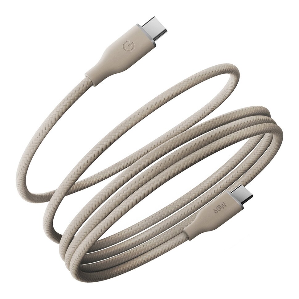 Кабель Energea HELIX 60, USB-C на USB-C, 60W, 480 Mbps, магнитный, бежевый (1.5 м)