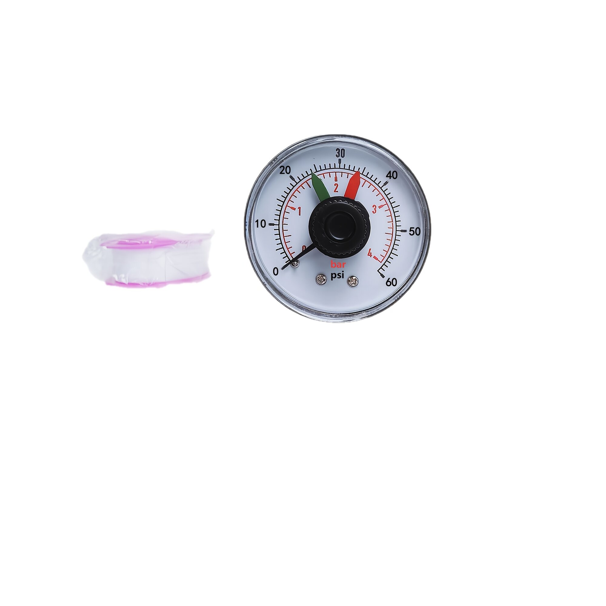 Манометр осевой ECX2712B1 с циферблатом, 1/4 NPT, 60 PSI, для фильтров бассейна (DE, песочный, картриджный), в комплекте с водяным шлангом