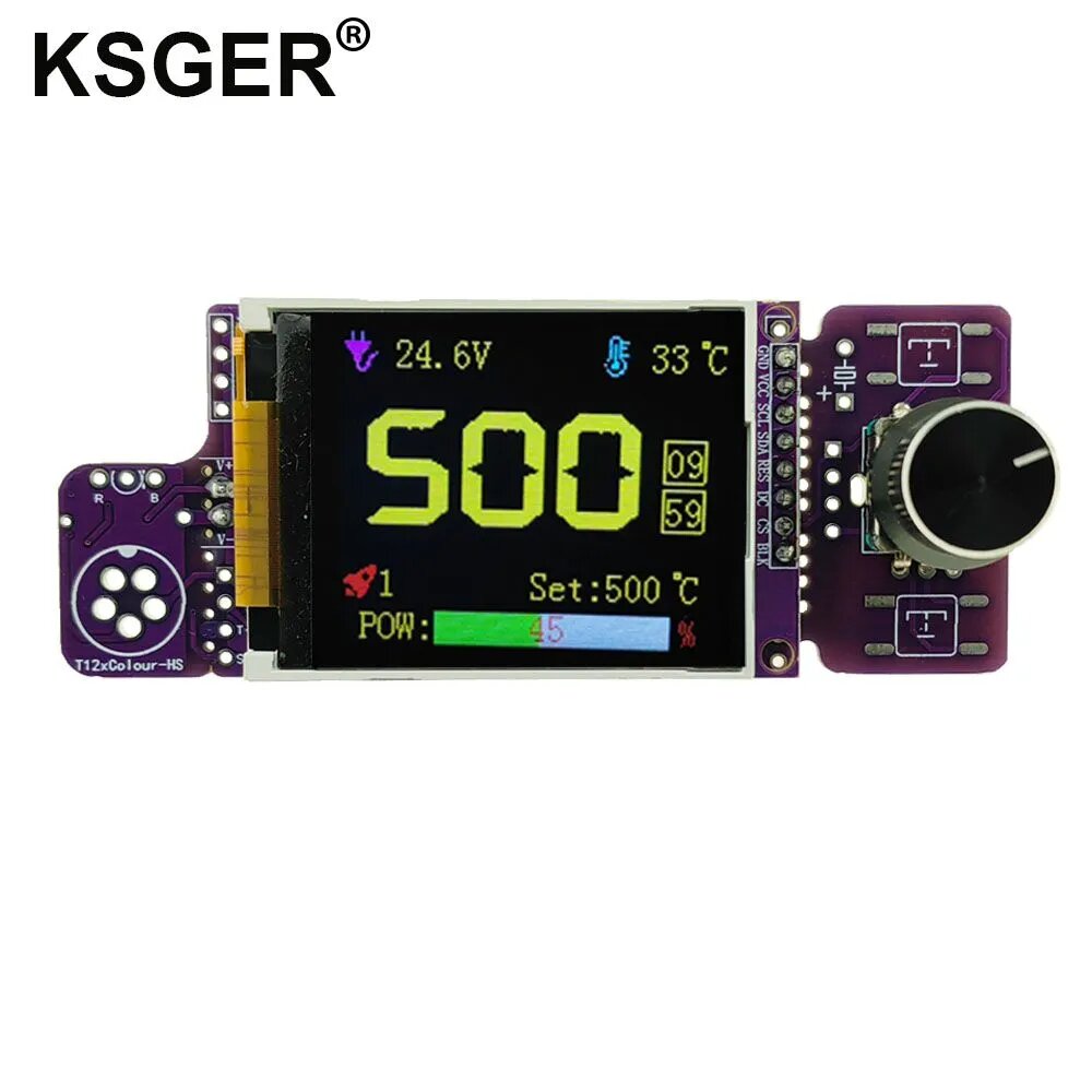 KSGER Температурный регулятор T12 V2.3 Digital DIY Suite STC OLED 1.8-дюймовый TFT-LCD экран GX12 - 5