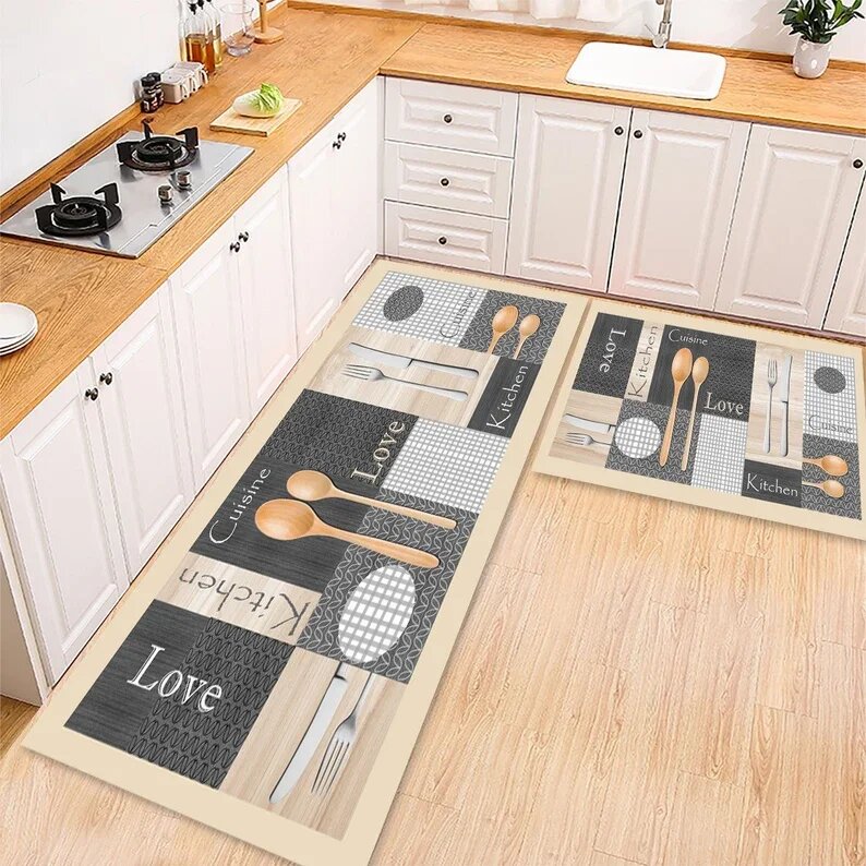 Коврик кухонный с рисунком посуды 50x80/50x150см, A2PC