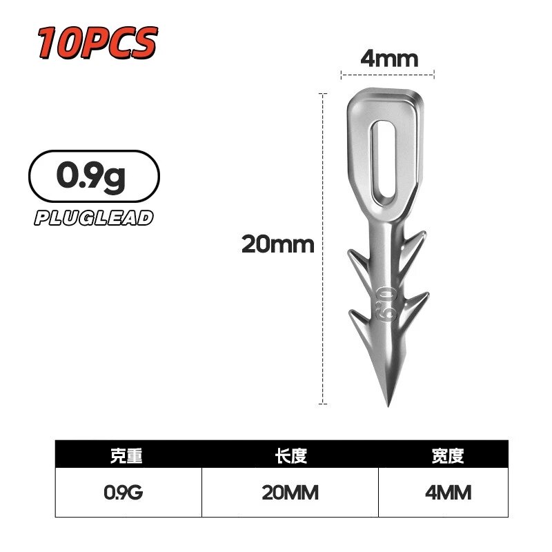 Чугунные грузила-вставки SHENGMEIYU для Neko Rig 10 шт. 2cm-0.9g