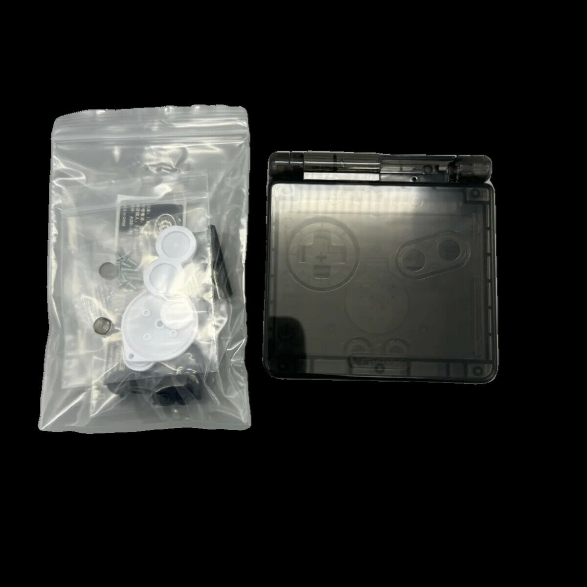 Прозрачный корпус для замены консоли Gameboy Advance SP GBA SP, запчасти для ремонта приставки, Gameboy Advance SP, прозрачно-черный,