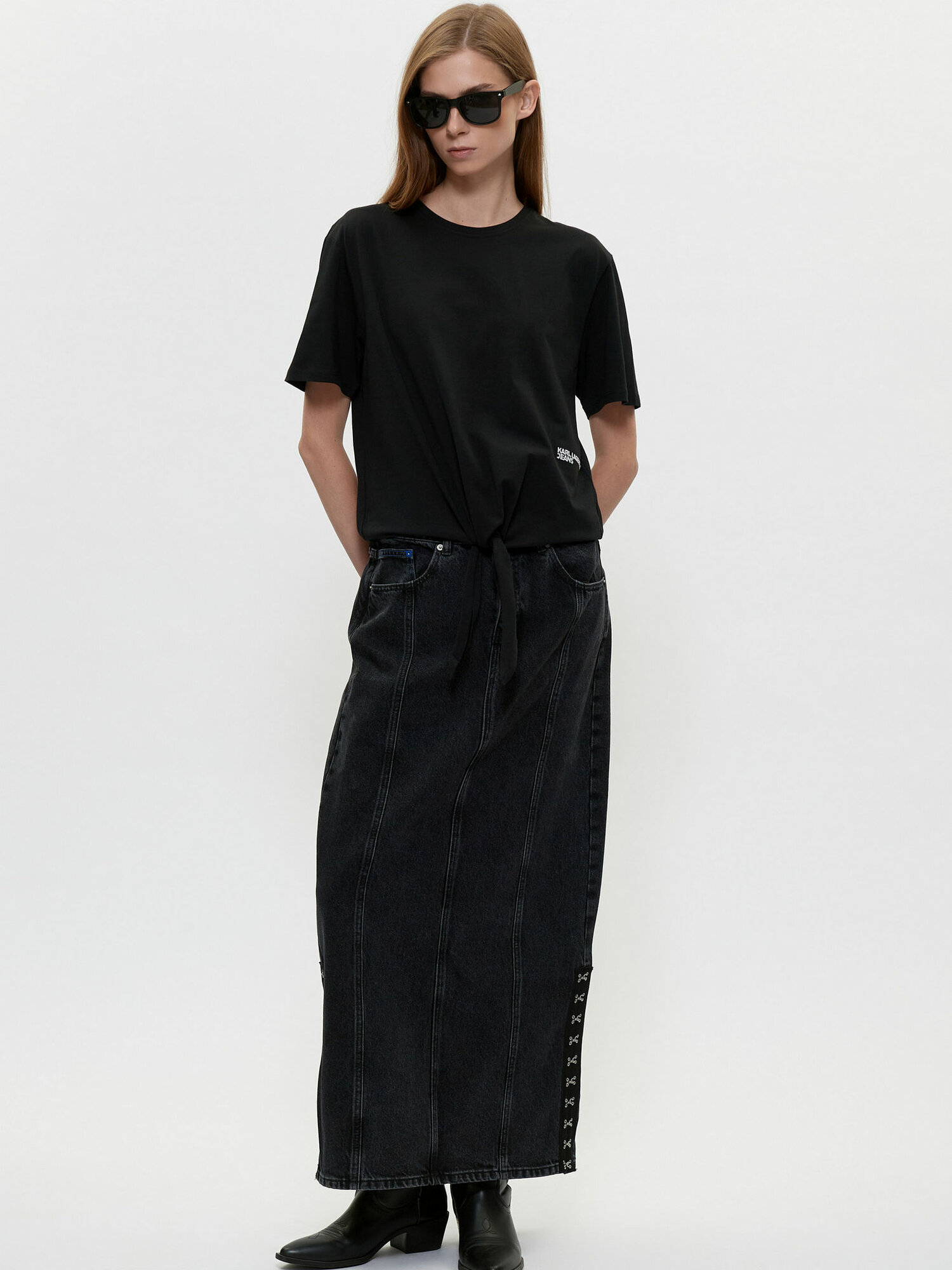 Футболка KARL LAGERFELD JEANS, размер XS, черный — фото 1