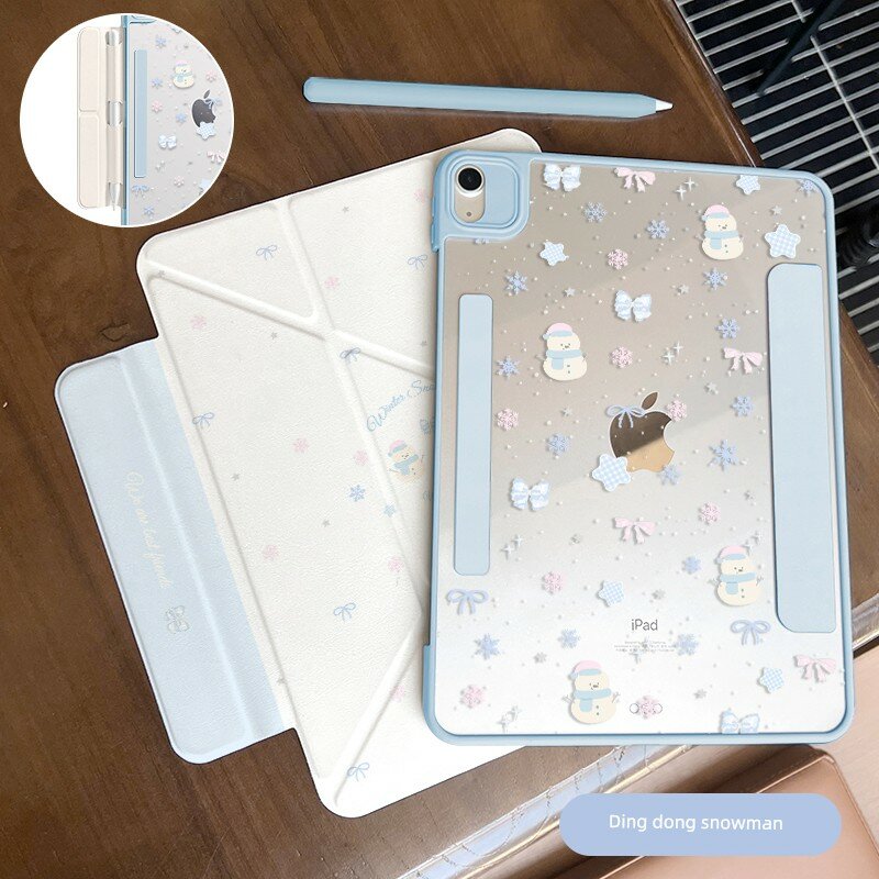 Акриловый чехол для iPad Pro 2024/2025 11 дюймов с Y-образным дизайном, встроенным пеналом и магнитным разделением
