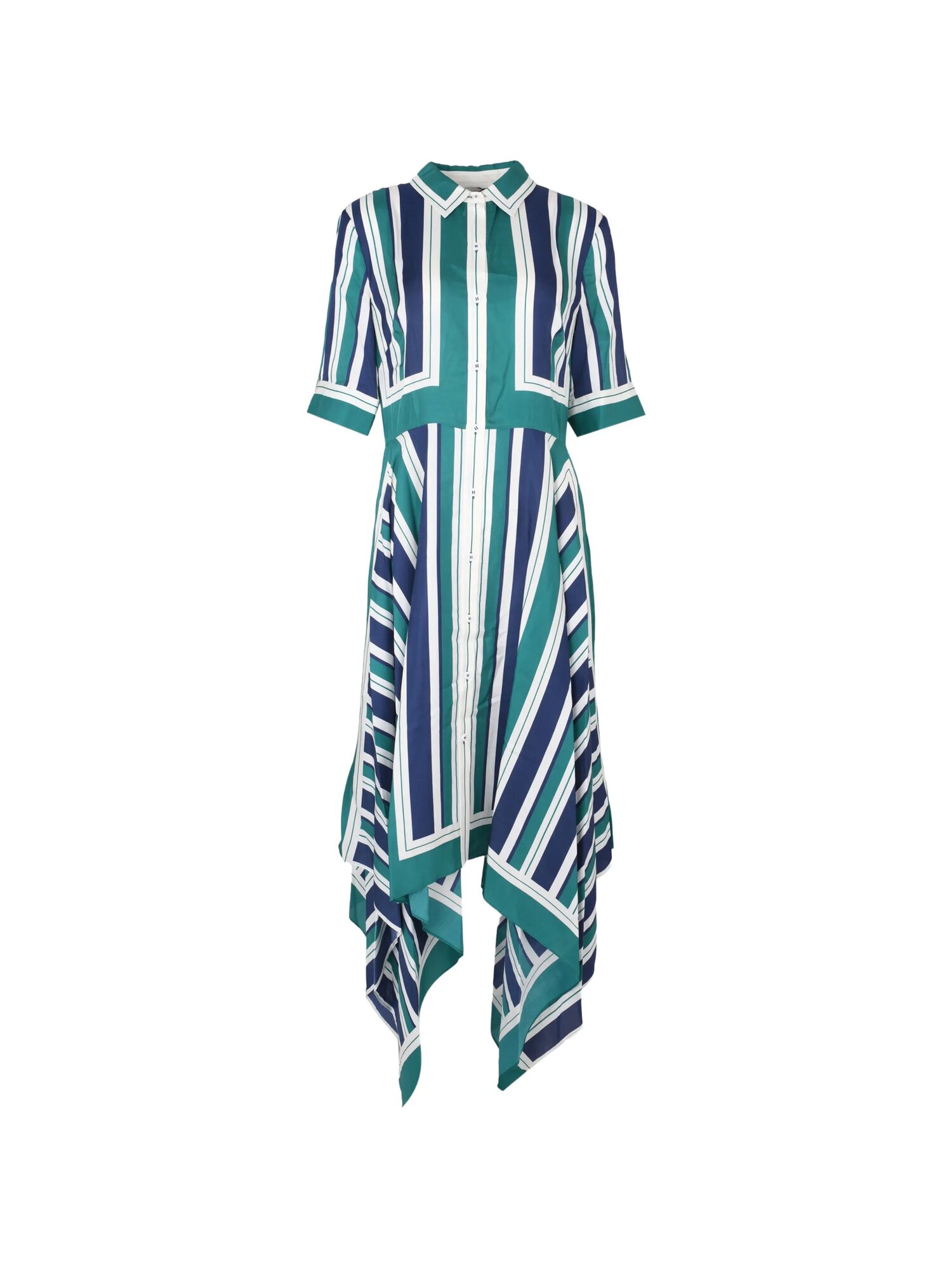 Платье Abrielle striped handkerchief-hem midi dress
