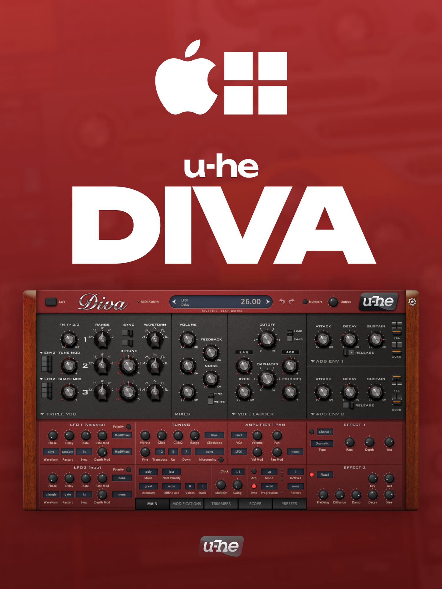 U-he Diva (лицензионная активация, бессрочно) для macOS & Windows