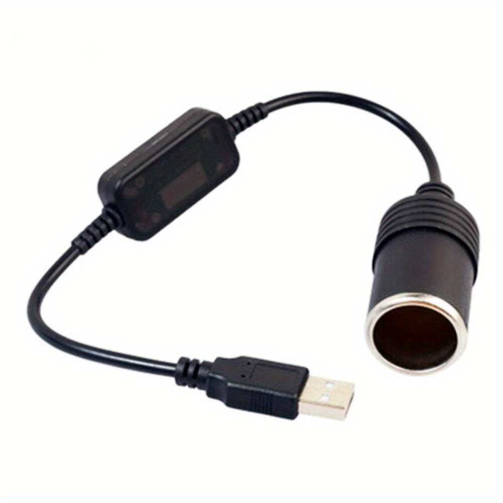 USB адаптер 5V 2A из USB в гнездо прикуривателя 12V, преобразователь, черный