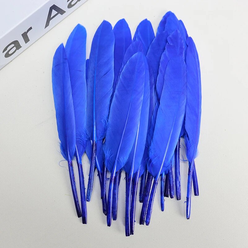 Гусиные перья окрашенные 50 шт honghao Синий, 100PCS, No.22 royal blue