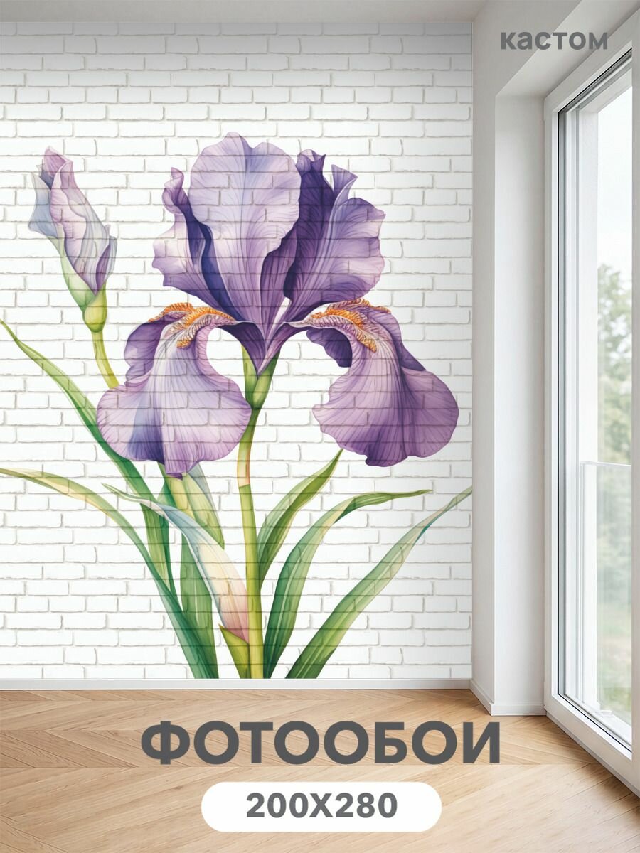Фотообои на стену флизелиновые 3d Ирисы 200х270 см