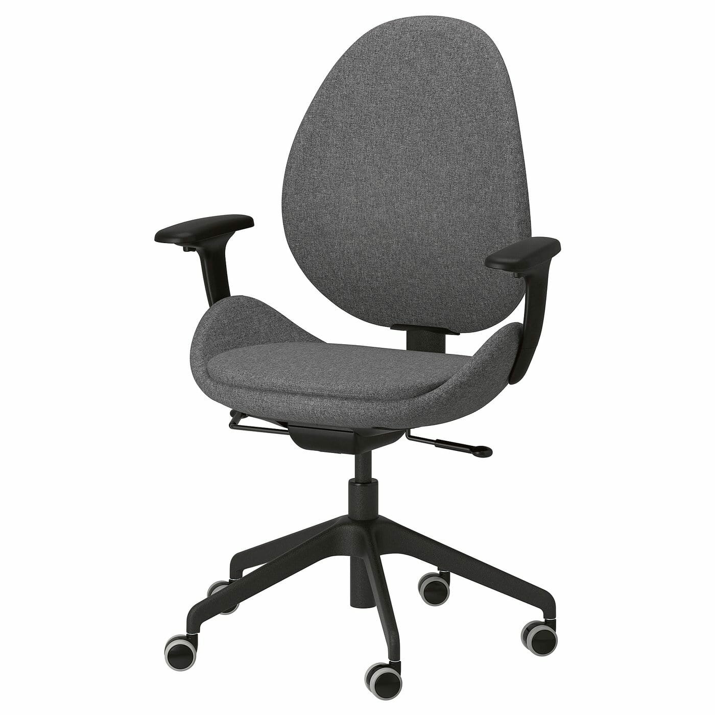 Офисное кресло IKEA HATTEFJ LL, темно-серый/черный 305.389.71