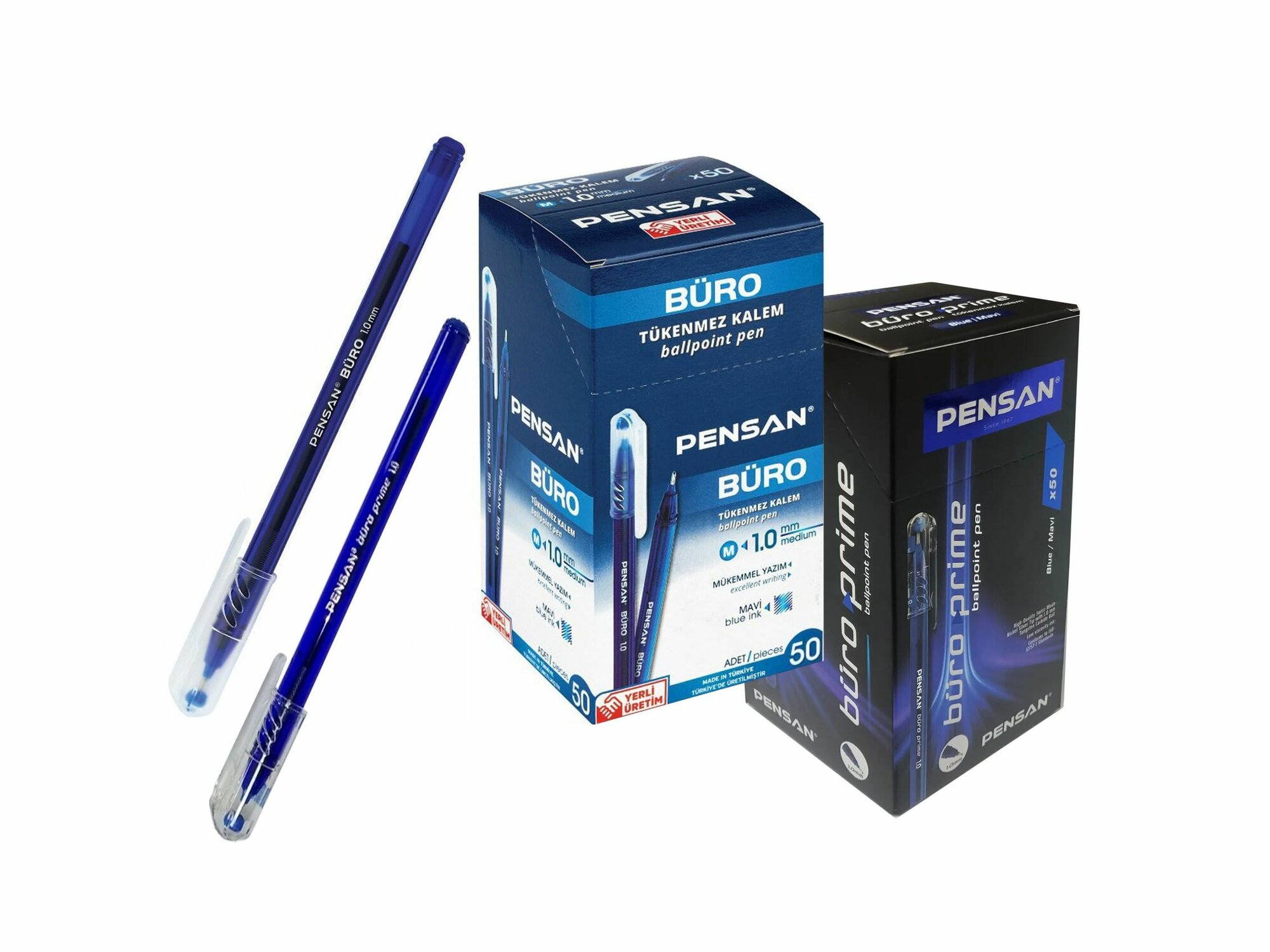 Ручка шариковая Pensan "Buro", синяя, 1.0 мм, 50 штук в упаковке