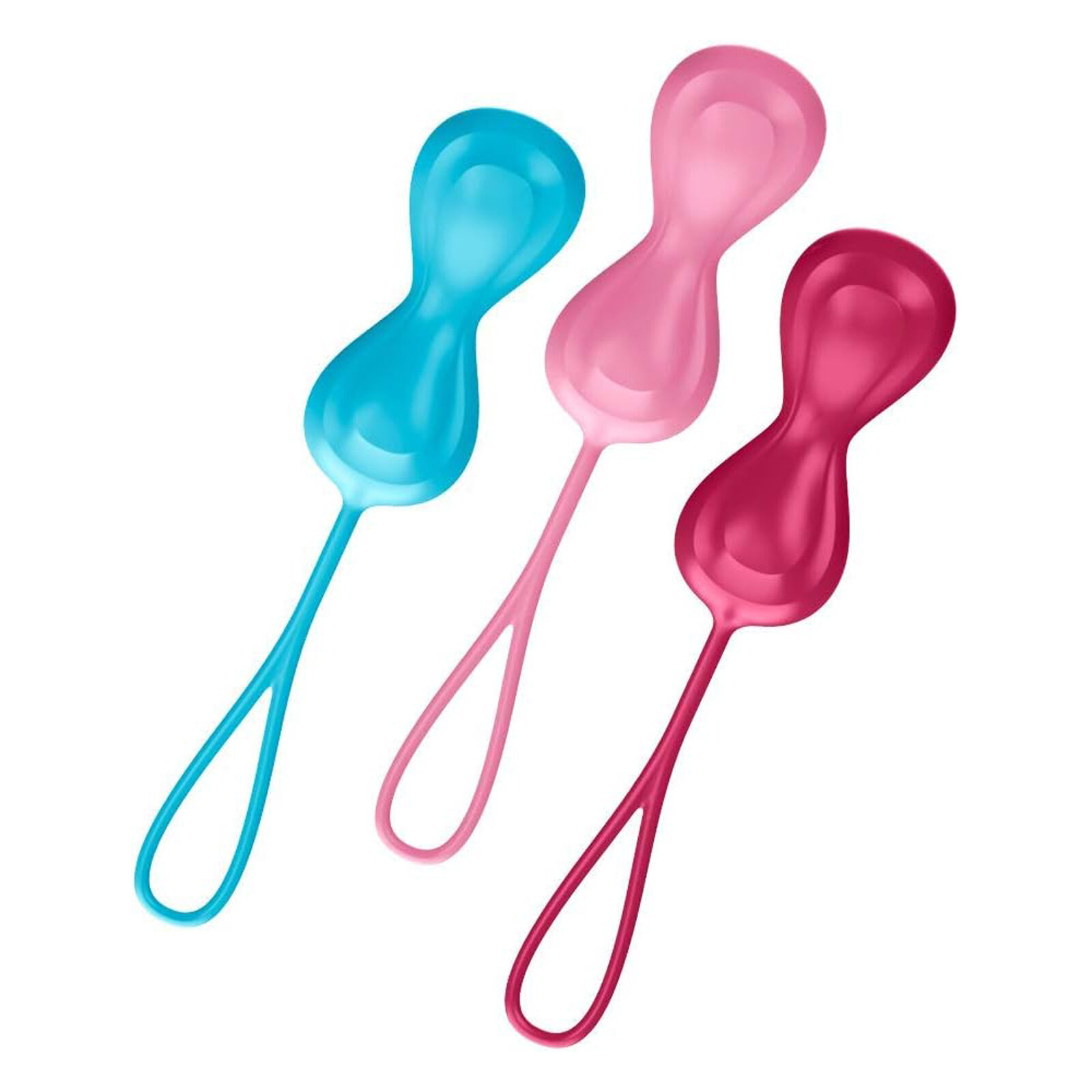 Satisfyer Power Balls, голубой/красный/розовый Набор из 3 вагинальных шариков, со смещенным центром тяжести