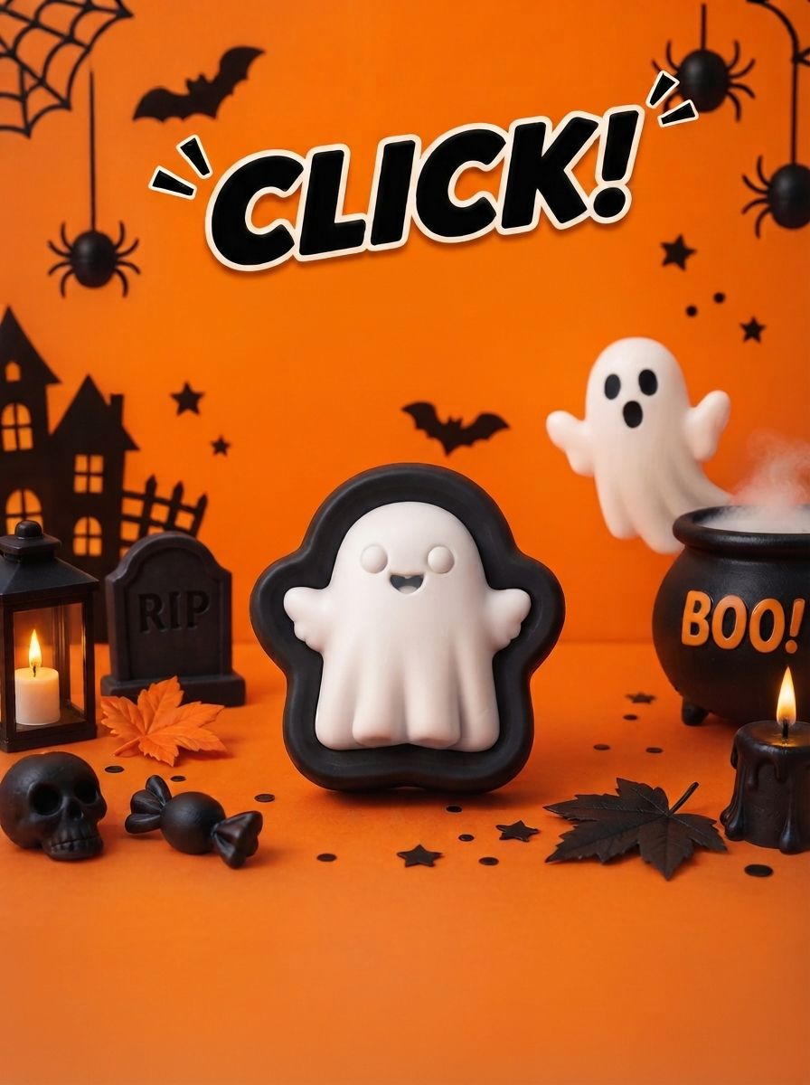 Декоративная фигурка "Boo Buddy Clicker" - антистресс игрушка-привидение для стола