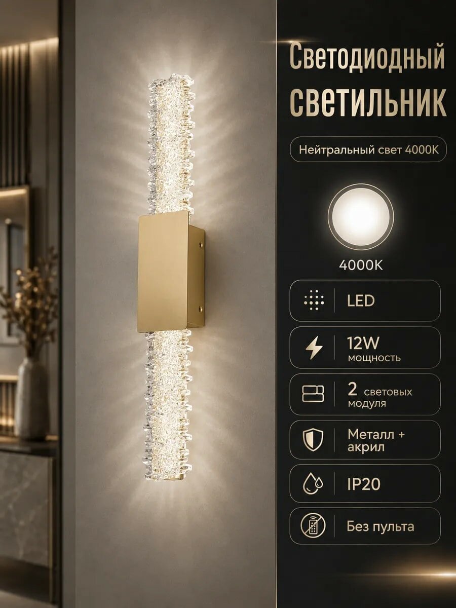Светильник настенный светодиодный бра в спальню в прихожую