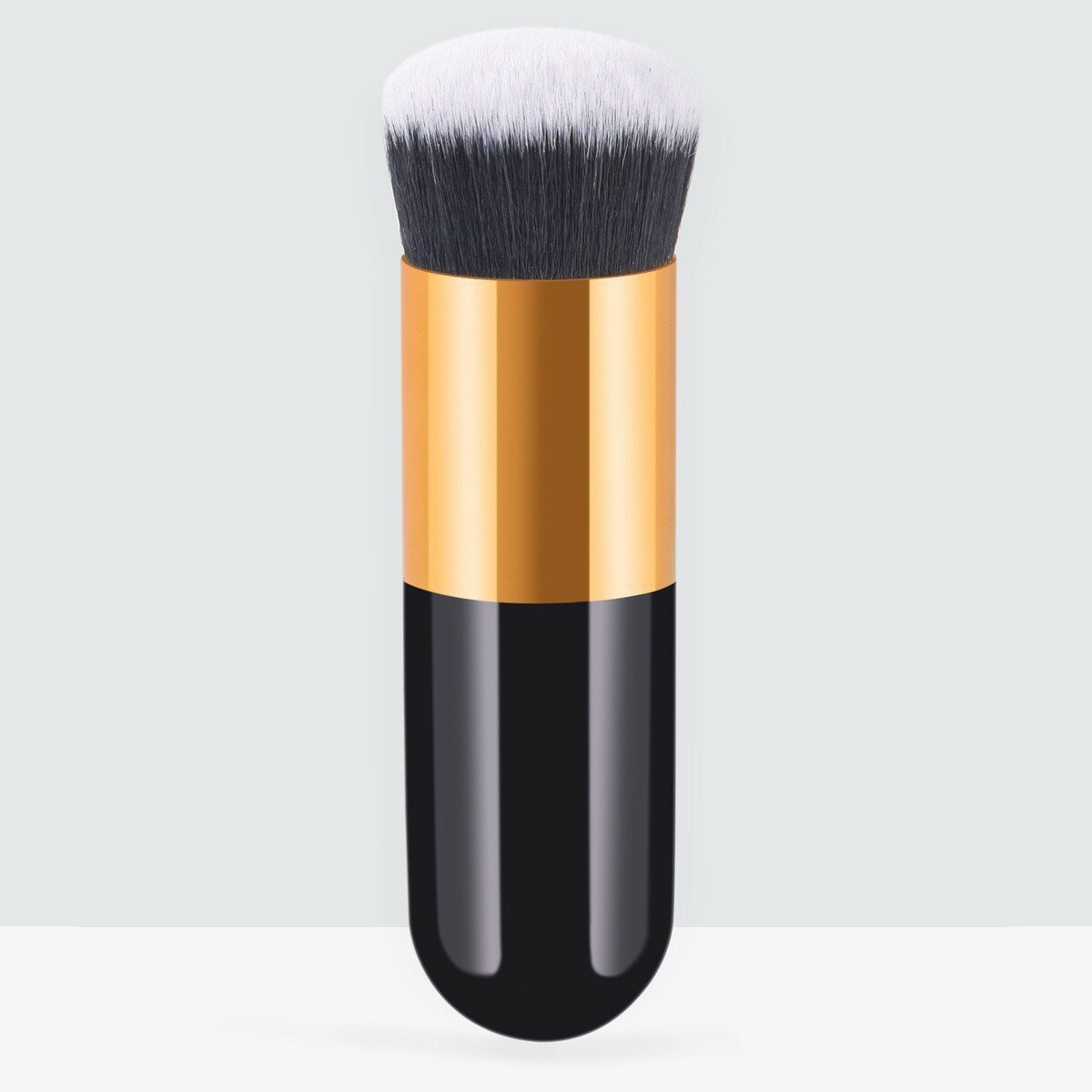Маленькая черно-золотая кисть для пудры и румян с защитным чехлом, профессиональная, 1 шт.