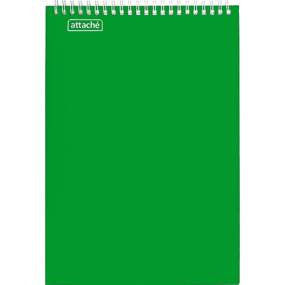 Блокнот 60л, А4 Attache, клетка, спираль, темно-зеленый (205х290мм)
