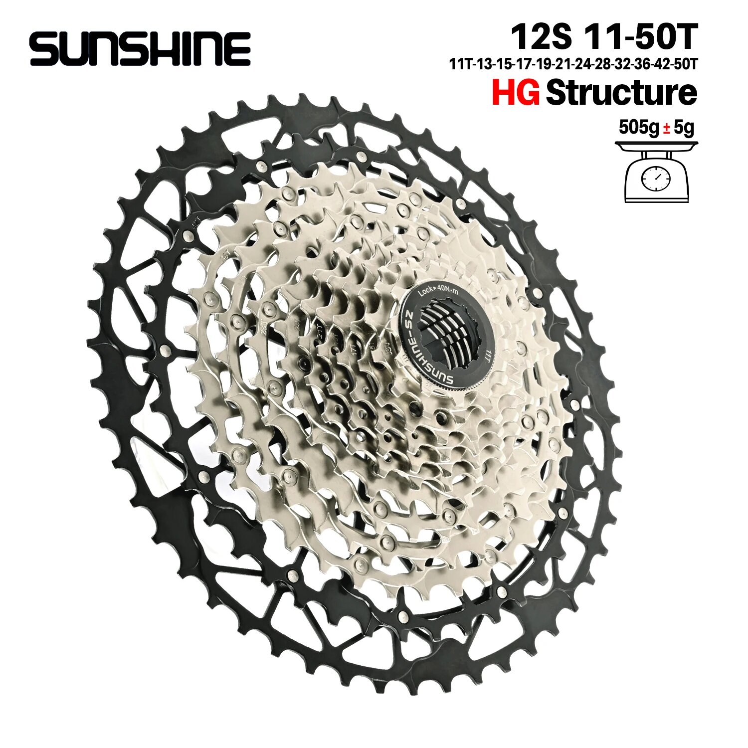 GOLDIX SUNSHINE 10-скоростная кассета для горного велосипеда серебристо-черный 12 Speed 11T-50T