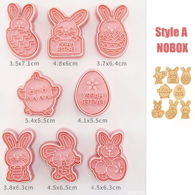 Формочки для печенья 3D кролик 8 шт A-NOBOX