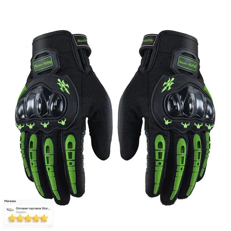 Мотоперчатки Master Riding, размер: M, цвет: зеленый, для мотокросса, BMX, горного велосипеда, шоссейных гонок