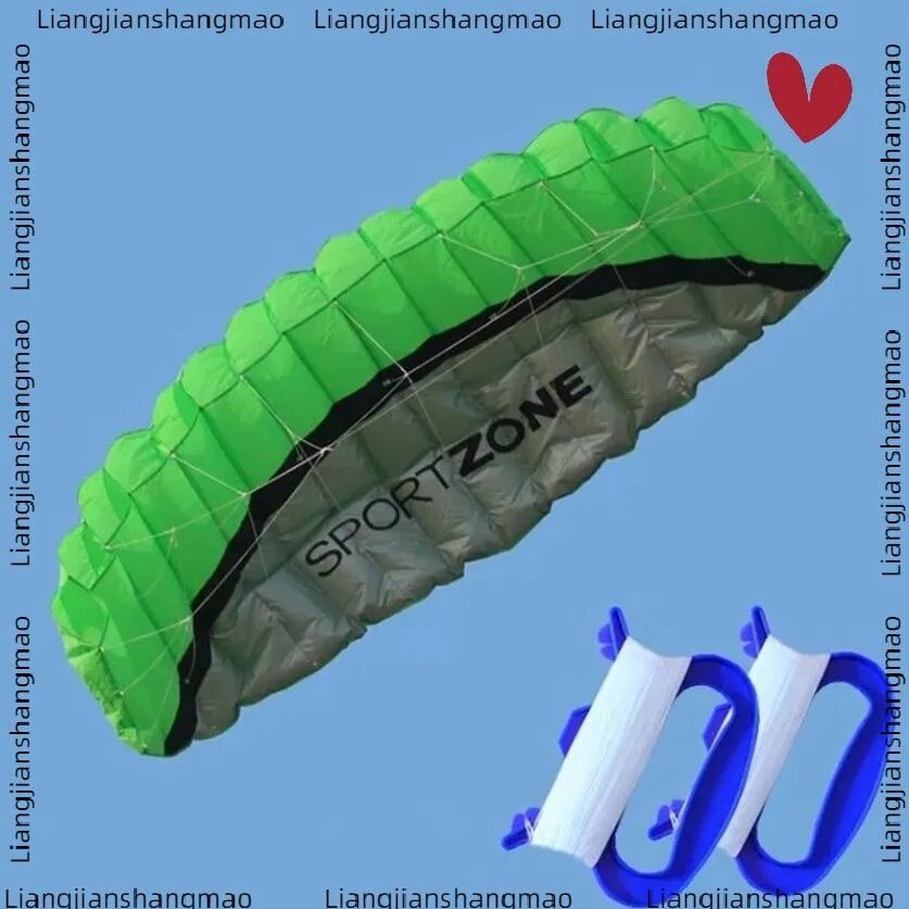 Кайт Sportzone для начинающих, площадь 2.5 кв. м, army green, для легкого бриза, комплект