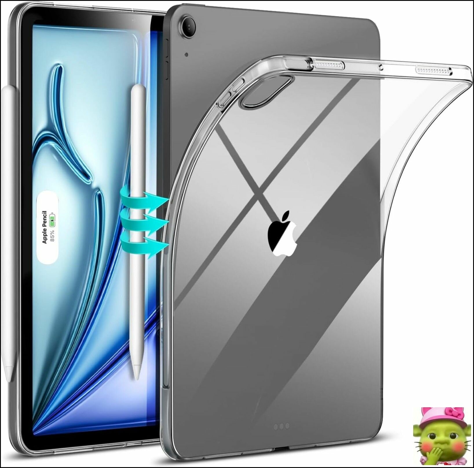 Чехол из ТПУ для iPad Air 11 дюймов 2024 (A6), 5, 4 поколения, прозрачный противоударный с защитой камеры