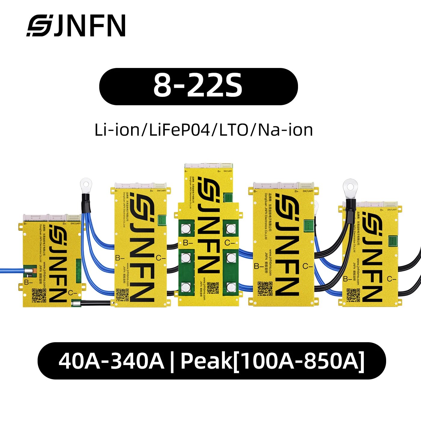 ANT Smart BMS 4-32S 40-420A Bluetooth Балансир аккумулятора 340A(Peak 850A), 8-22S Smart BMS
