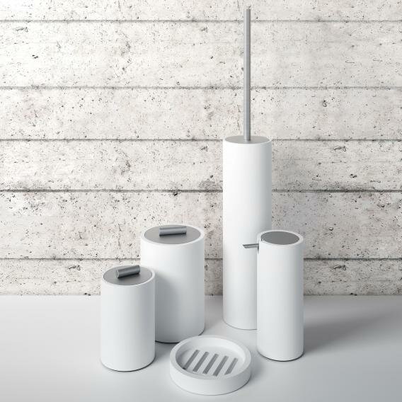 Ёршик для унитаза Decor Walther Stone 0970855 напольный, белый / сталь матовая