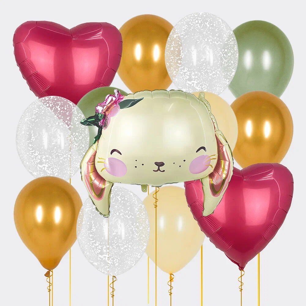 Набор шаров "Зайка с цветком"