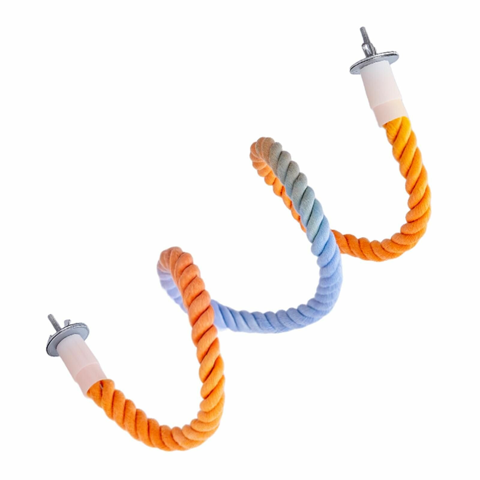 Гибкая хлопковая жердочка-канат для попугаев 80 см, разноцветная игрушка для лазания и отдыха птиц, устойчивая к жеванию.