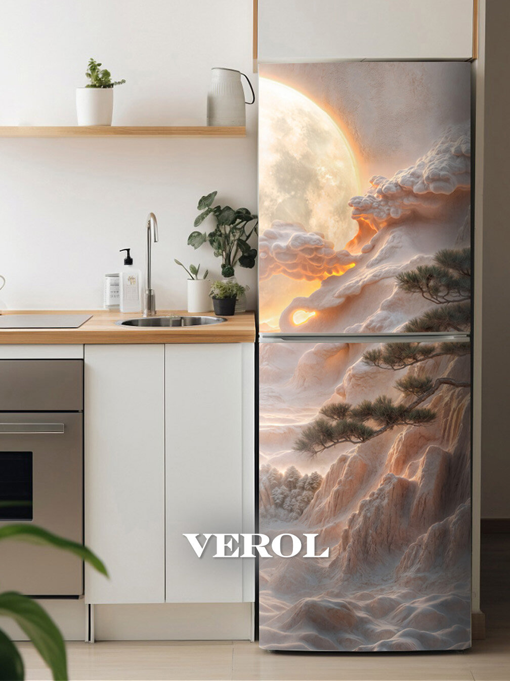 Наклейка на холодильник VEROL "Пейзаж" 200х65 см, для декора