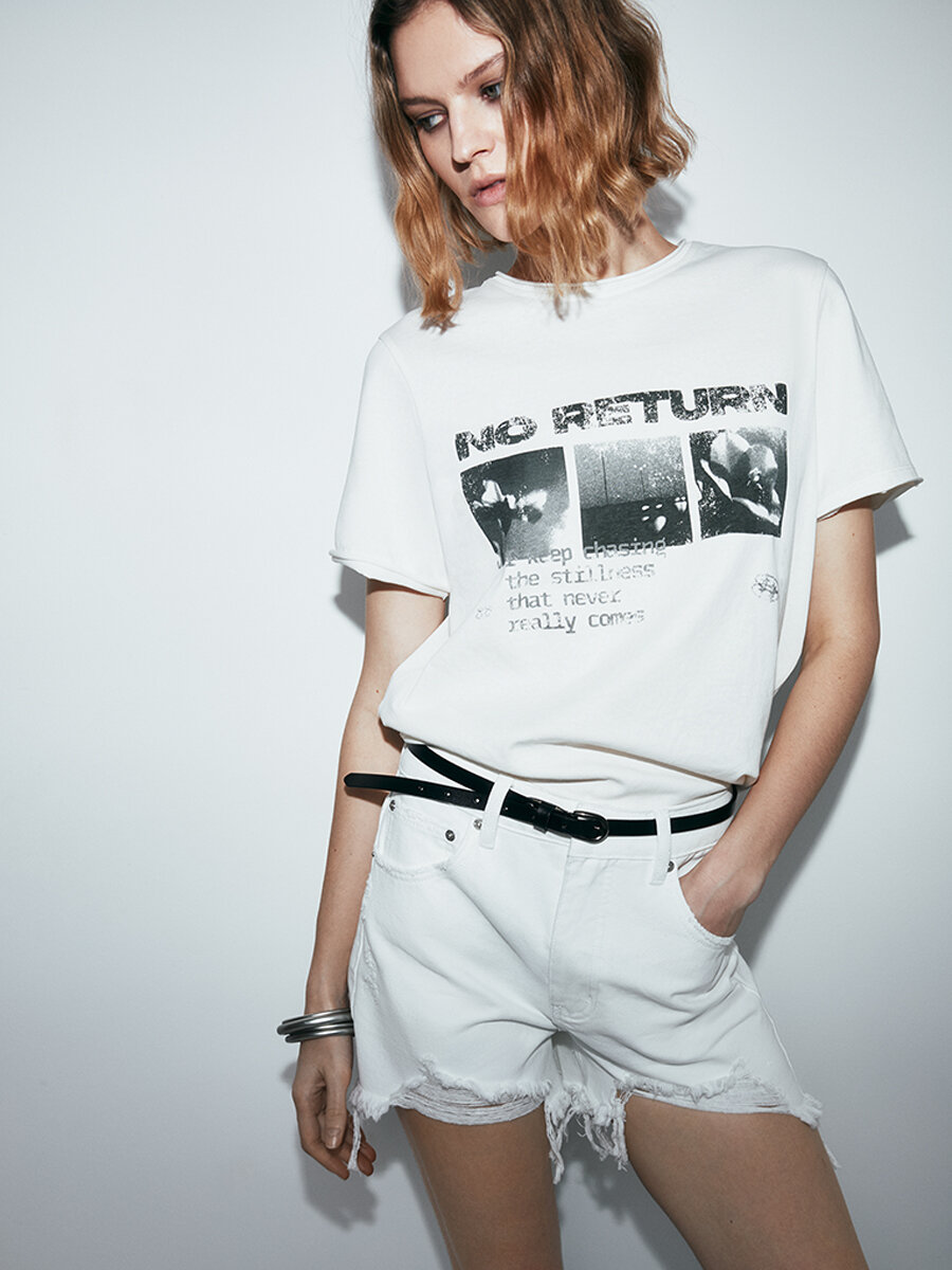 Шорты джинсовые с высокой посадкой короткие рваные