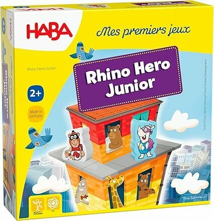 Детская настольная игра Haba - Rhino Hero Junior/ Герой-носорог, кооперативная игра, от 2 лет - 305913