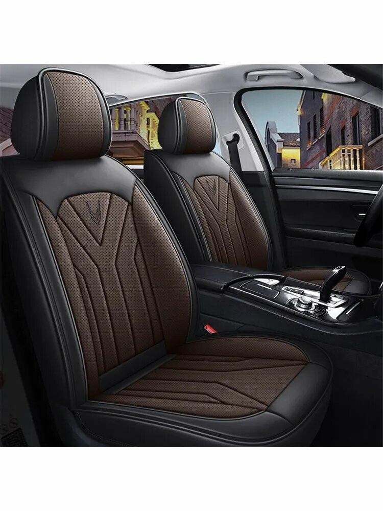 Автомобильный чехол на Передние сиденья, Сиденье водительское, Экокожа, 1 шт.